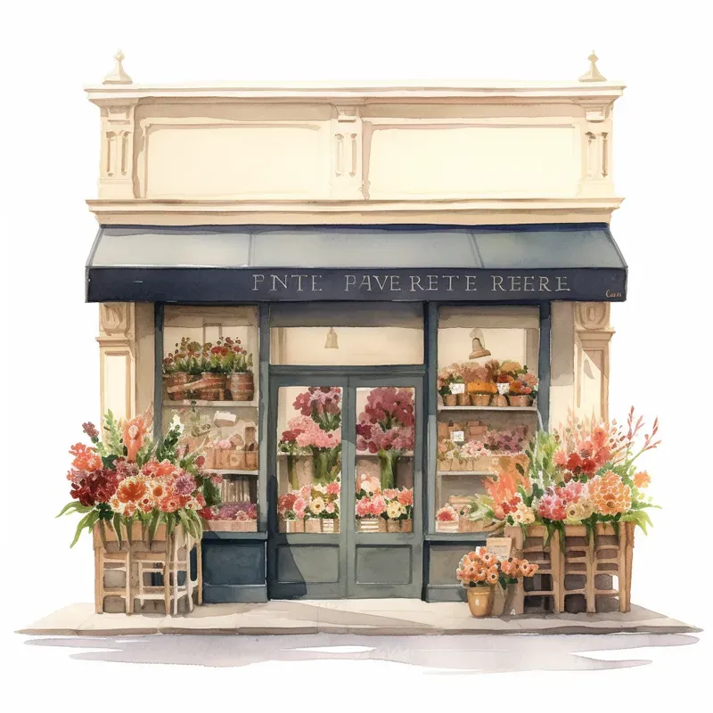 Watercolor Storefront Art Midjourney Prompt | PromptBase