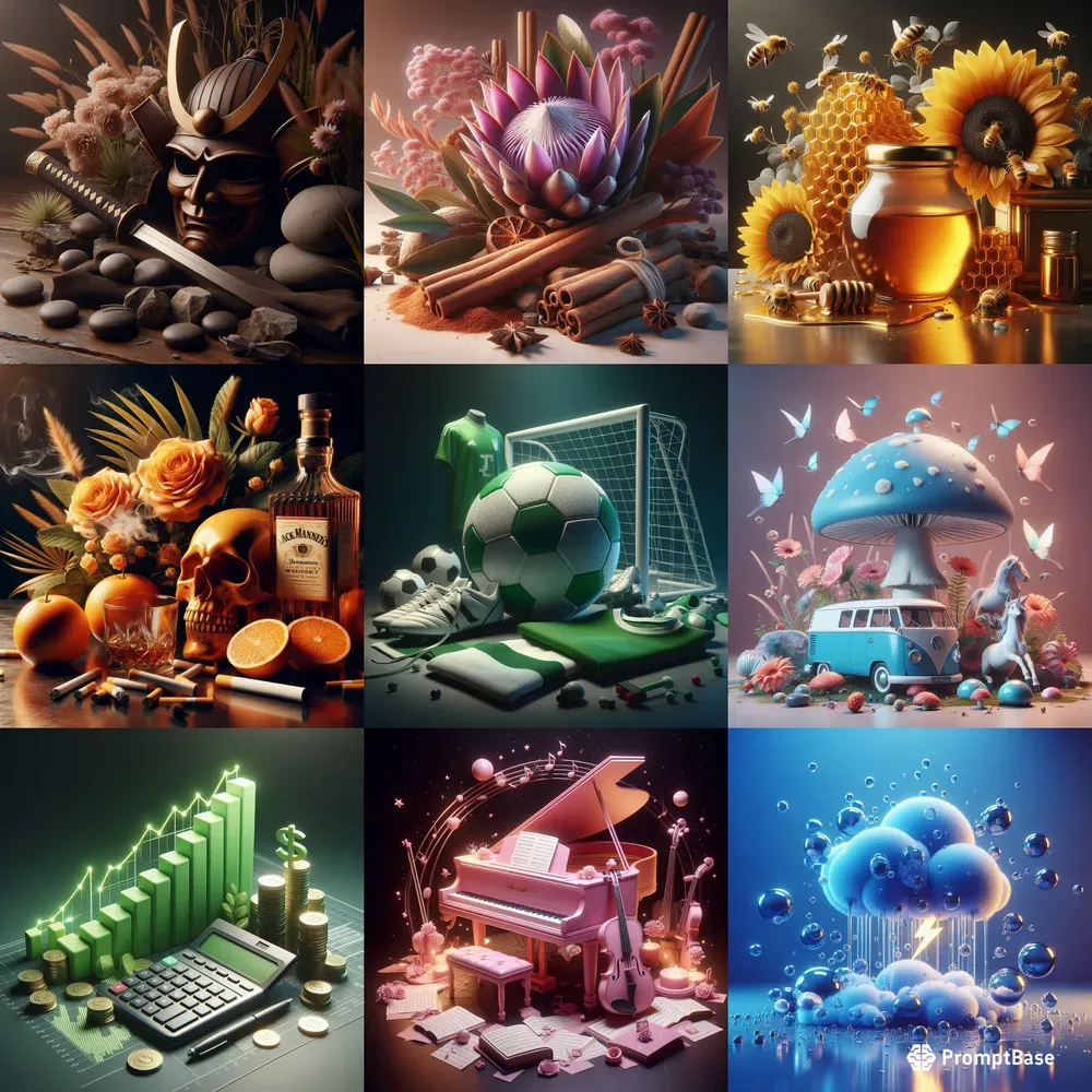 Surreal Still Life 3D Renders DALL·E Prompt | PromptBase