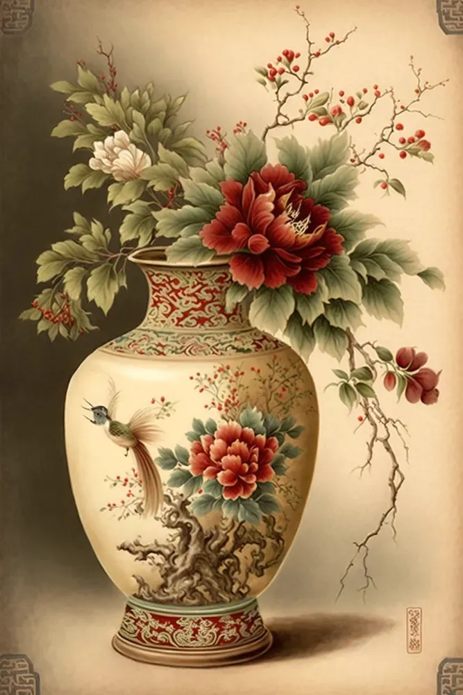 Chinese Style Art Of Objects And People Midjourney Prompt | PromptBase