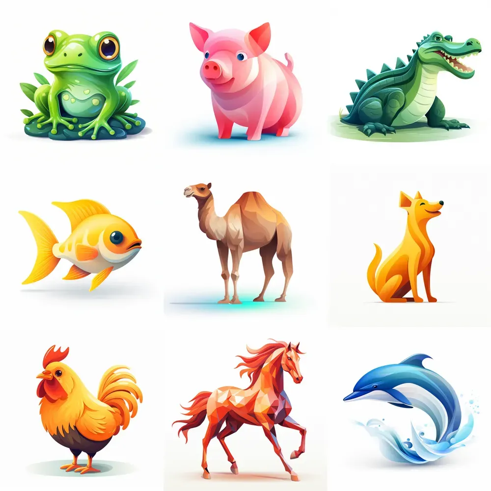 Vector Graphic Animals Midjourney Prompt | PromptBase