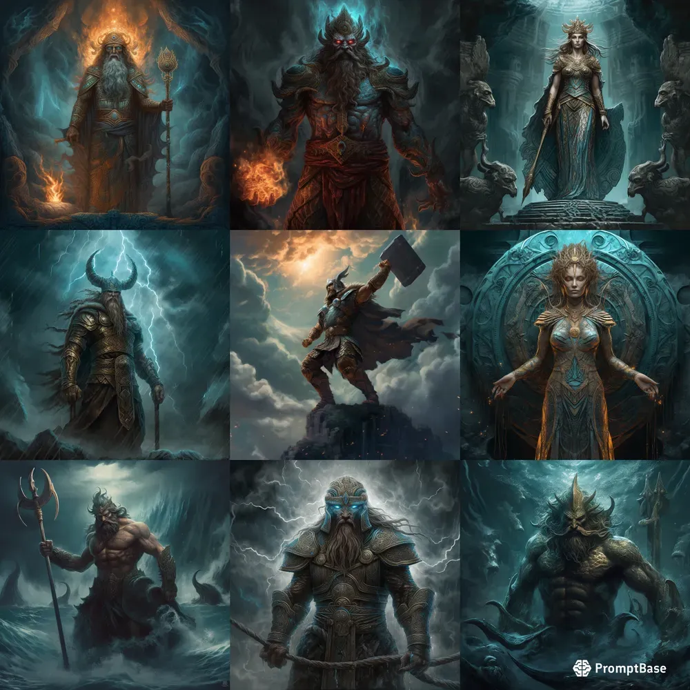 Divine Figures In Cosmic Voids Midjourney Prompt | PromptBase