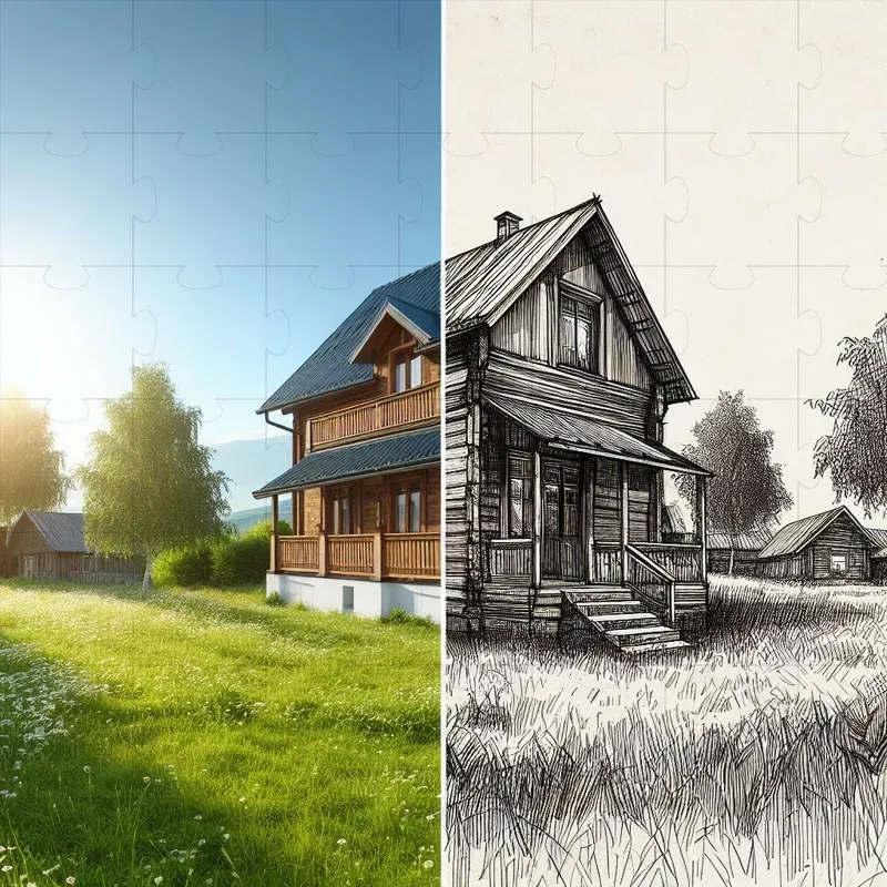 Real - Sketch Views Of Everything DALL·E Prompt | PromptBase