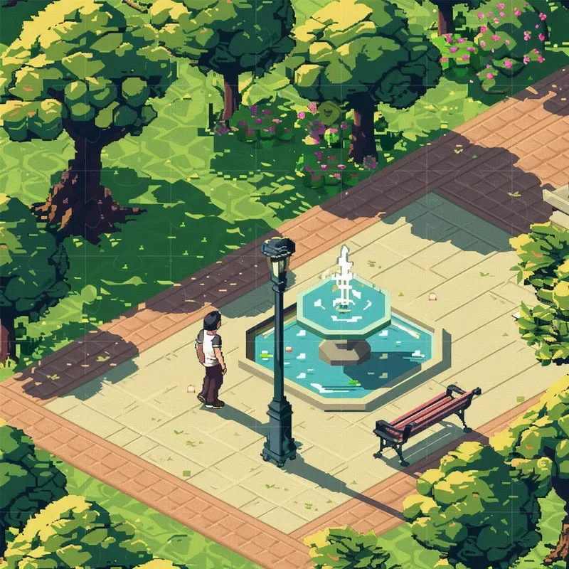 Isometric 2D Pixel Scenes Midjourney Prompt | PromptBase