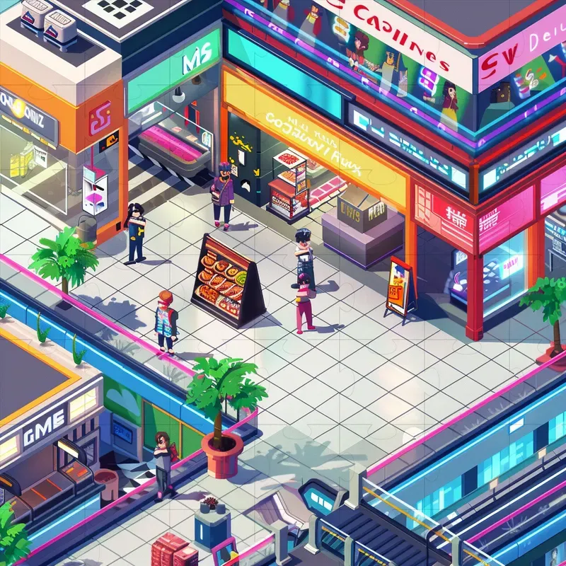 Isometric 2D Pixel Scenes Midjourney Prompt | PromptBase