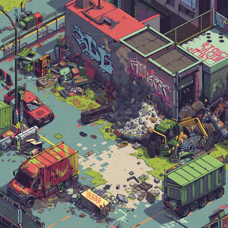 Isometric 2D Pixel Scenes Midjourney Prompt | PromptBase