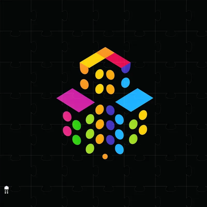 Vibrant Colorful Dot Logos Midjourney Prompt | PromptBase