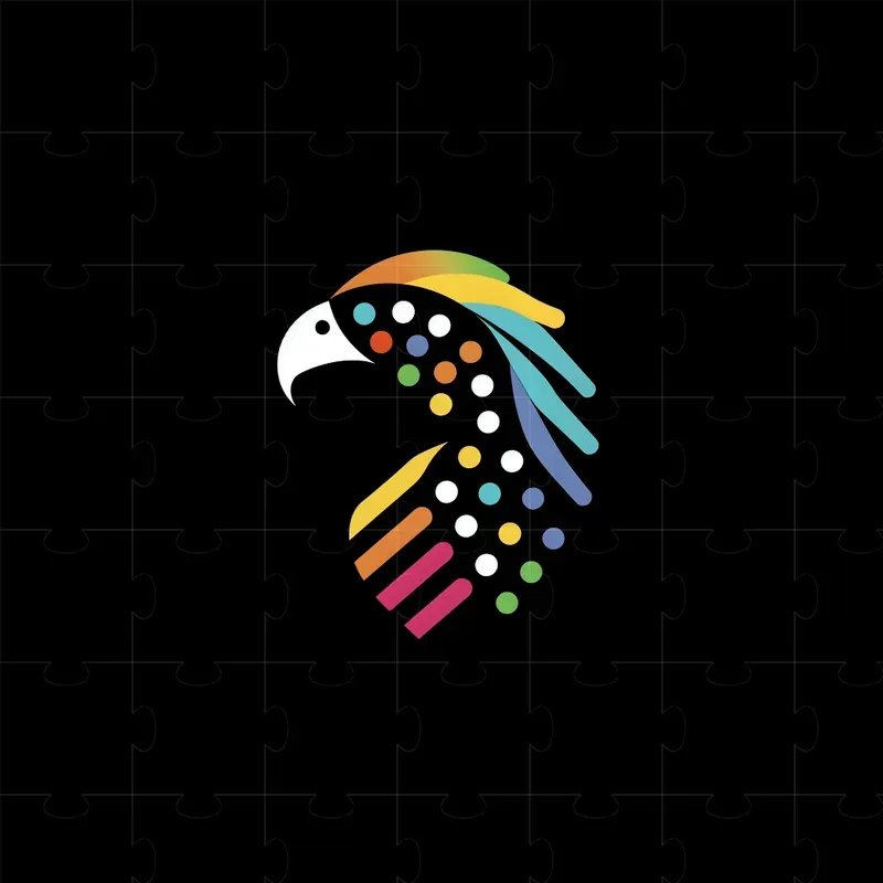 Vibrant Colorful Dot Logos Midjourney Prompt | PromptBase