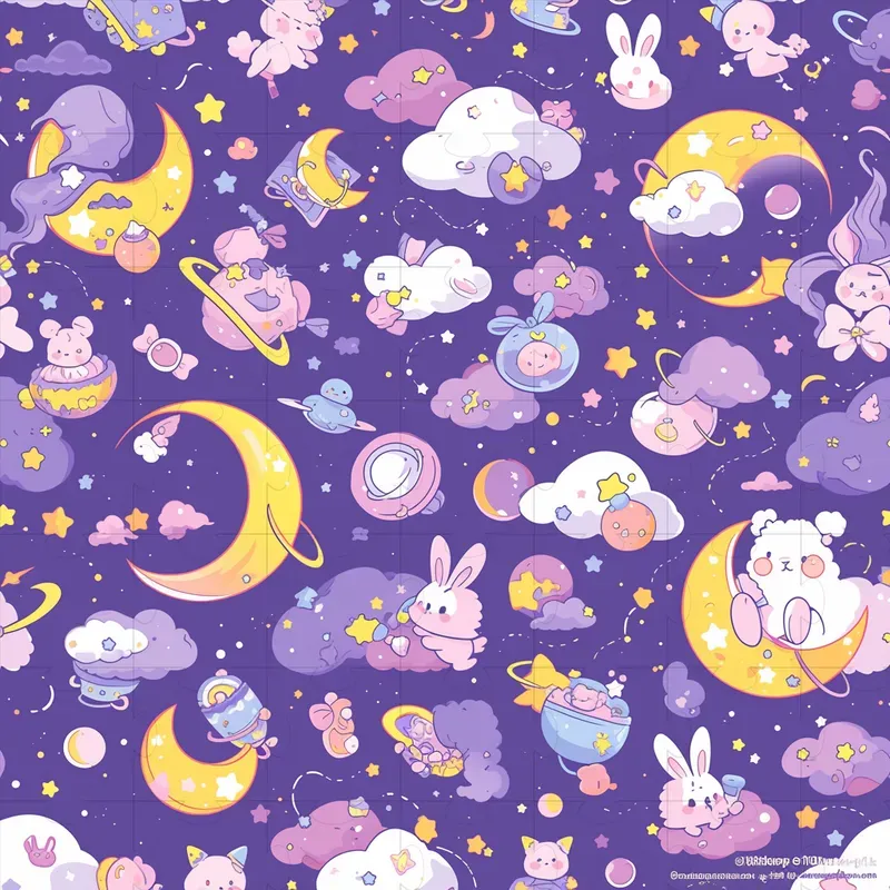 Niji Kawaii Characters Seamless Patterns Midjourney Prompt | PromptBase