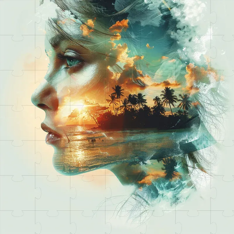 Artistic Double Exposures In Surrealism Midjourney Prompt | PromptBase