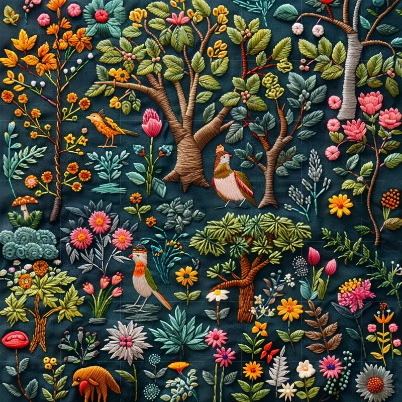 Realistic Embroidery Design Patterns Midjourney Prompt | PromptBase