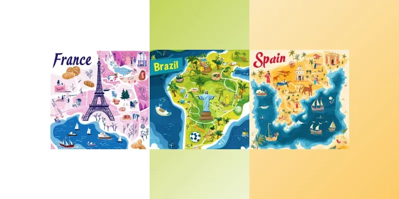 Colorful Maps For Childrens Books Generator App | PromptBase