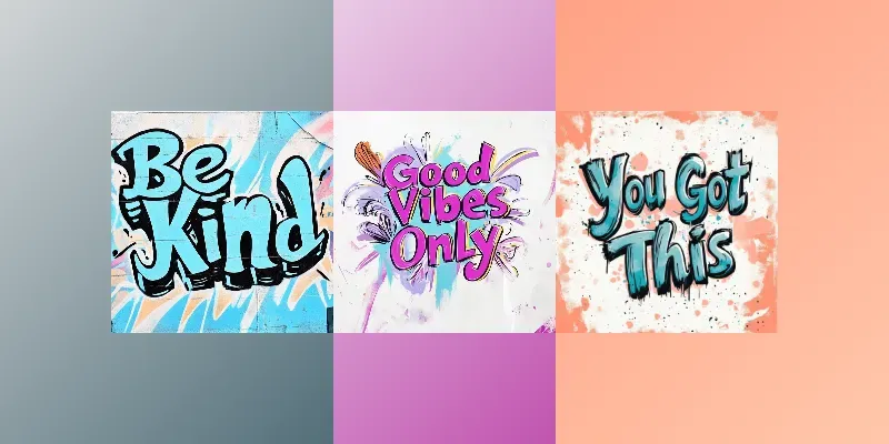 Positive Quotes In Graffiti Typography Generator App | PromptBase