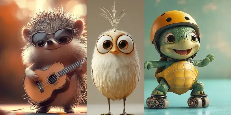 Quirky Pixar 3d Cartoons In Cinematic Generator App | PromptBase