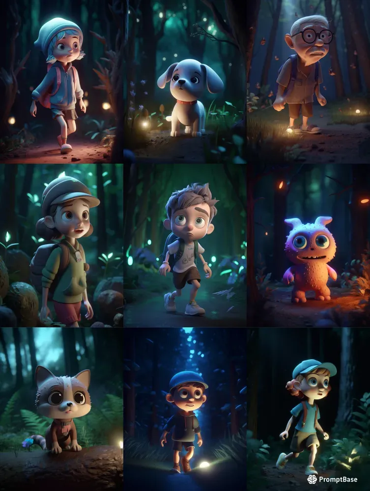 Disney Characters In Forests Midjourney Prompt | PromptBase