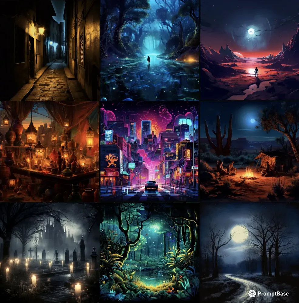 Gothic Nightscapes Imaginative Posters Midjourney Prompt | PromptBase