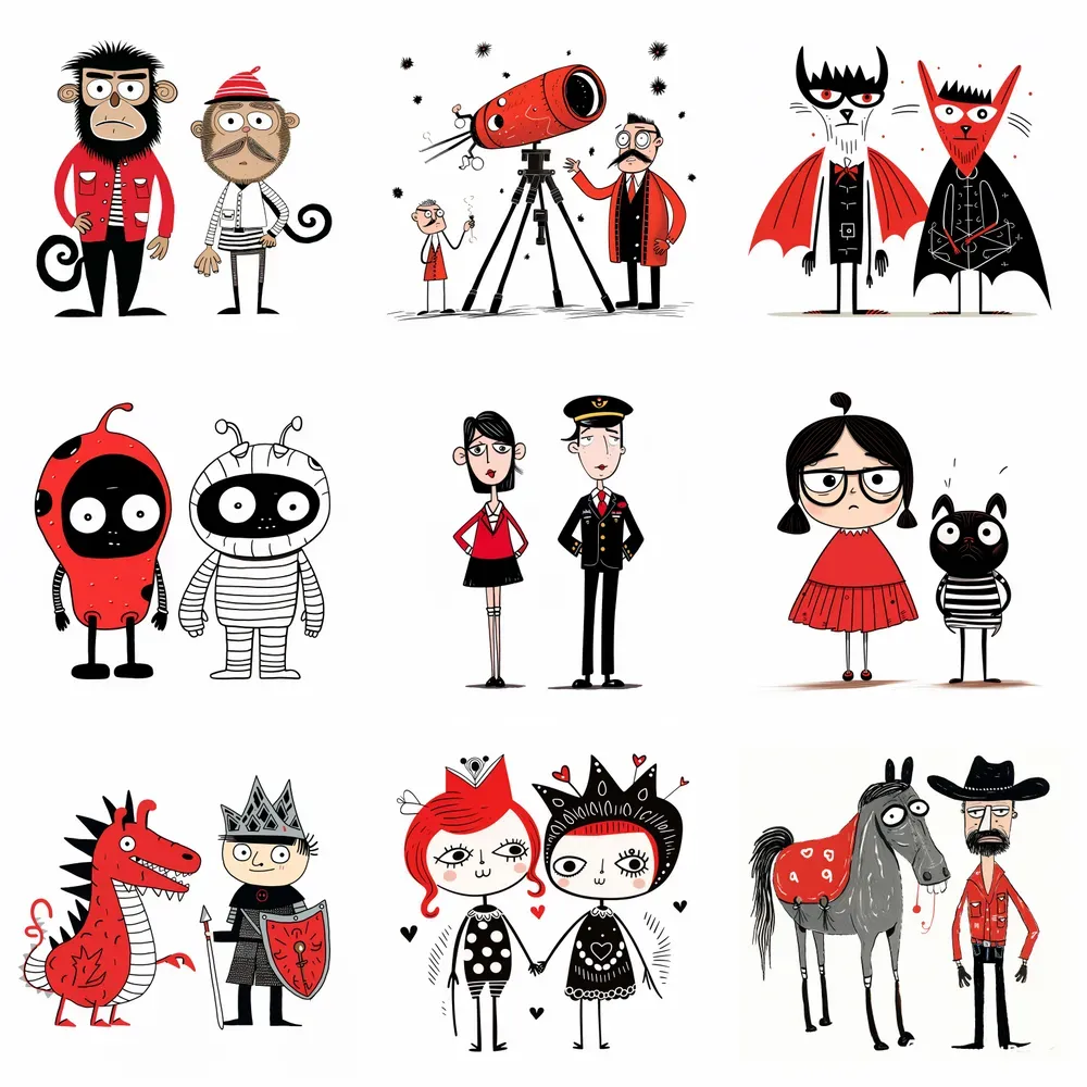 Whimsical Cartoons Illustrations Midjourney Prompt | PromptBase