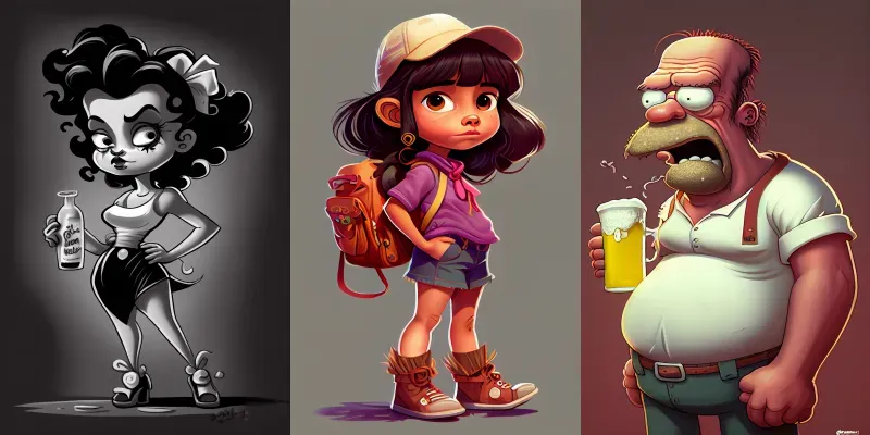 Stylized And Dynamic 2D Cartoons Midjourney Prompt | PromptBase