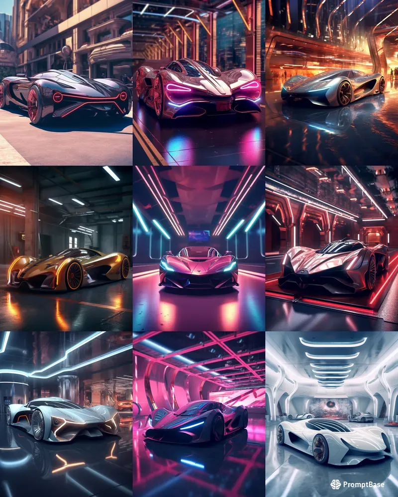 Sci-fi Super Car Concept Designs Midjourney Prompt | PromptBase