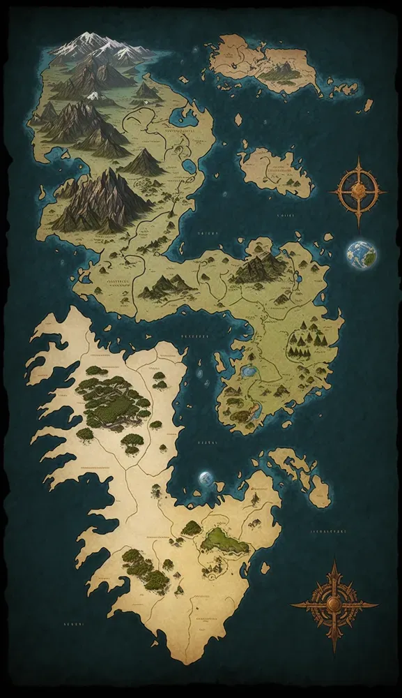 Fantasy World Maps Midjourney Prompt | PromptBase