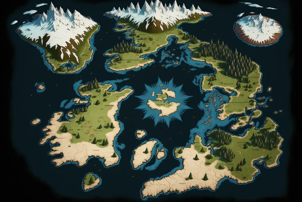 Fantasy World Maps Midjourney Prompt | PromptBase