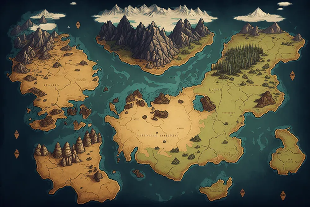 Fantasy World Maps Midjourney Prompt | PromptBase