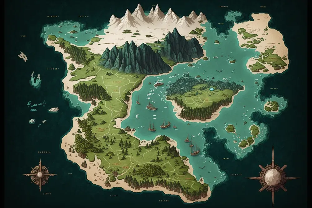 Fantasy World Maps Midjourney Prompt | PromptBase