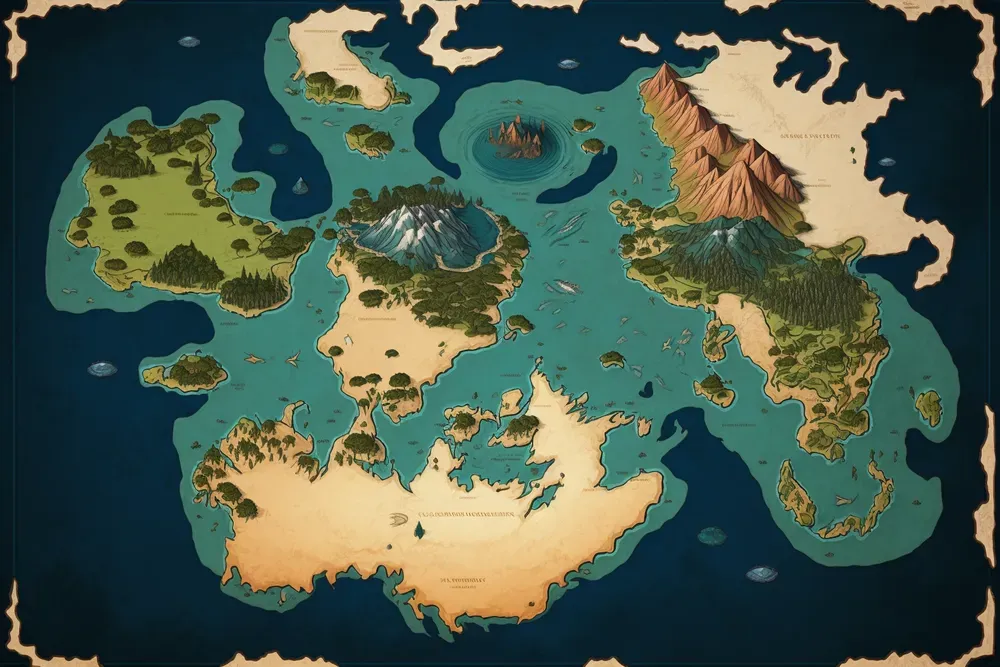 Fantasy World Maps Midjourney Prompt | PromptBase