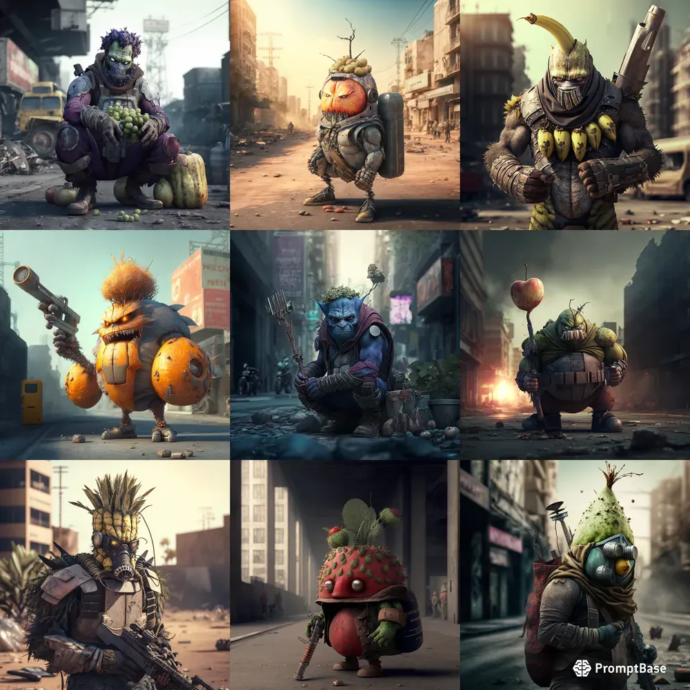 Anthropomorphic Fruits Midjourney Prompt | PromptBase