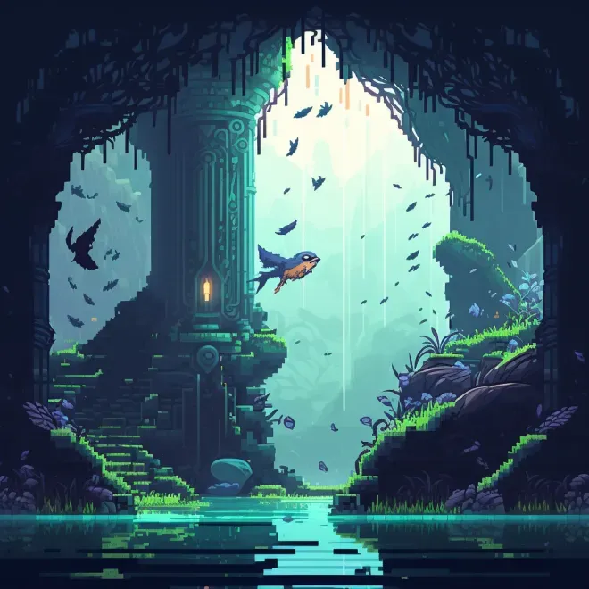 Pixel Art Parallax Backgrounds Midjourney Prompt | PromptBase