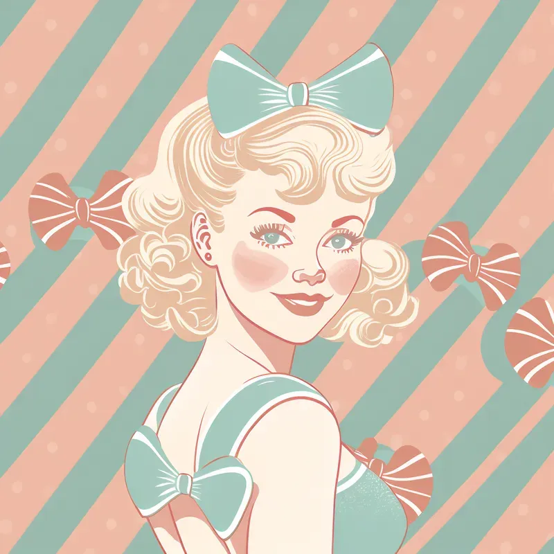 Vintage Pin-up Wallpapers Midjourney Prompt | PromptBase