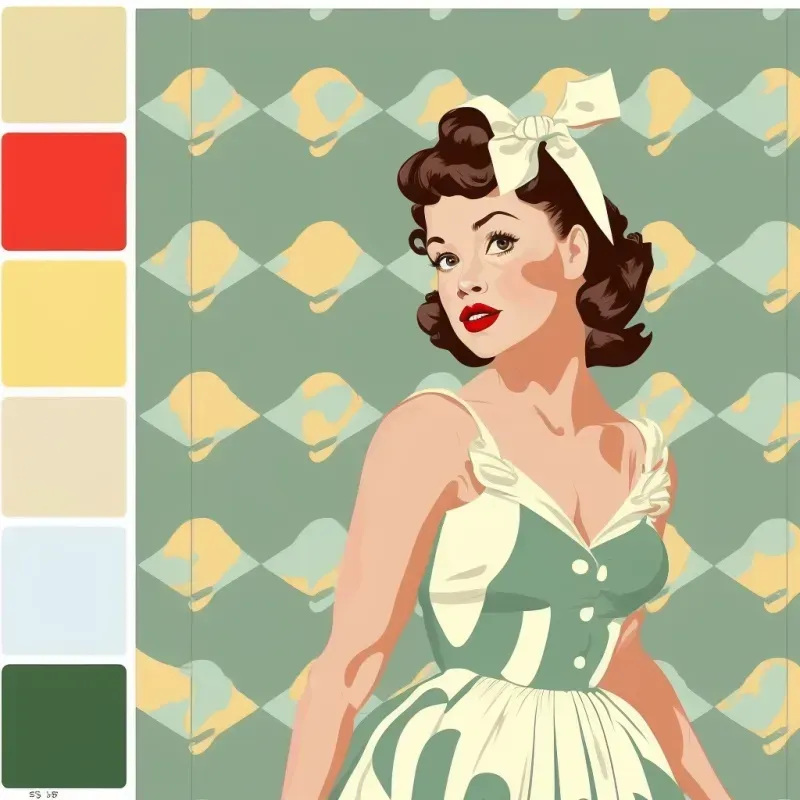 Vintage Pin-up Wallpapers Midjourney Prompt | PromptBase