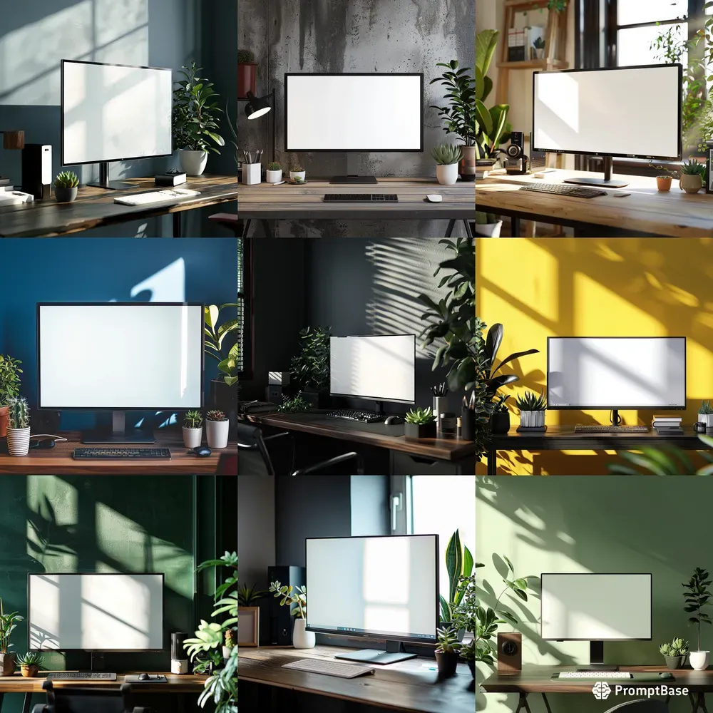 Modern Office Monitor Mockups Midjourney Prompt | PromptBase