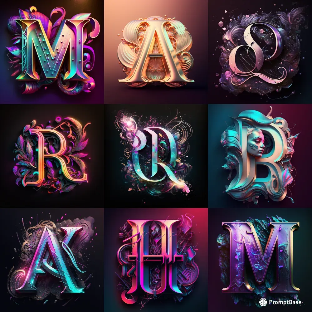 Monogram Lettering Fashion Logos Midjourney Prompt | PromptBase