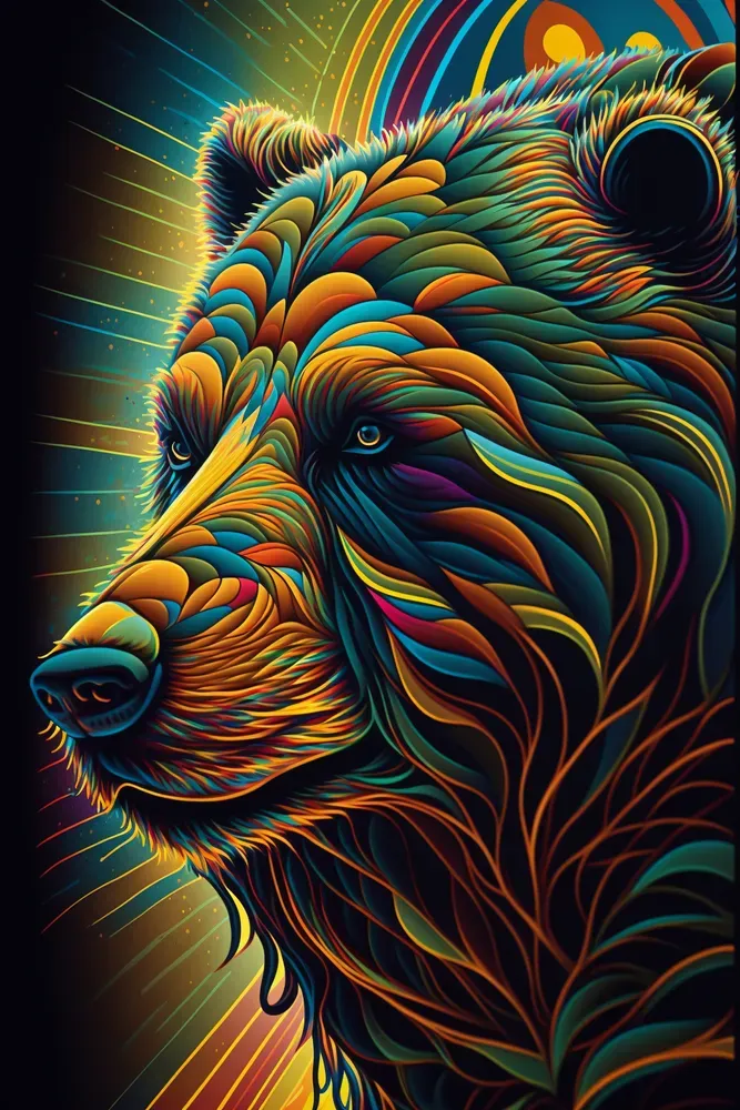 Psychedelic Animal Portraits Midjourney Prompt | PromptBase