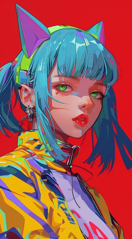 Pop Art Anime Girl Posters Midjourney Prompt | PromptBase