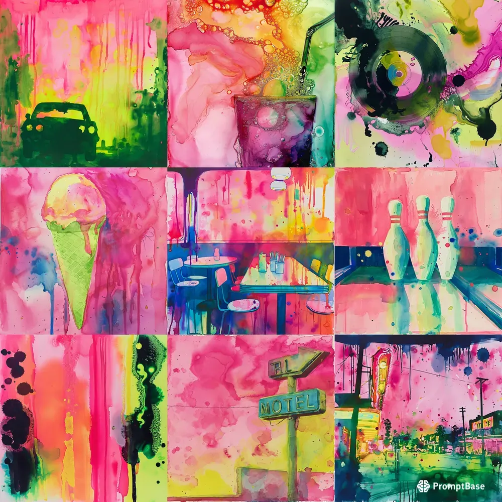 Hughes And Frankenthaler Acid Fusion Art Midjourney Prompt | PromptBase