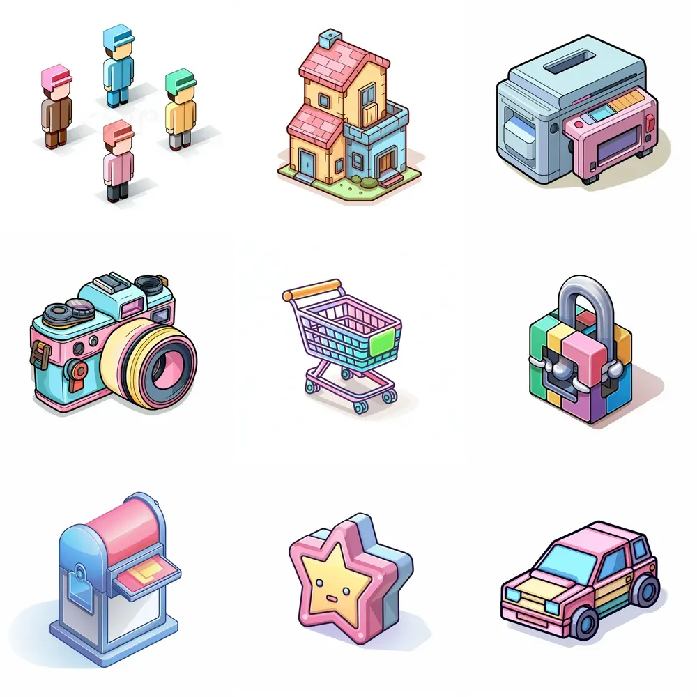 Cute 3D Icons Midjourney Prompt | PromptBase