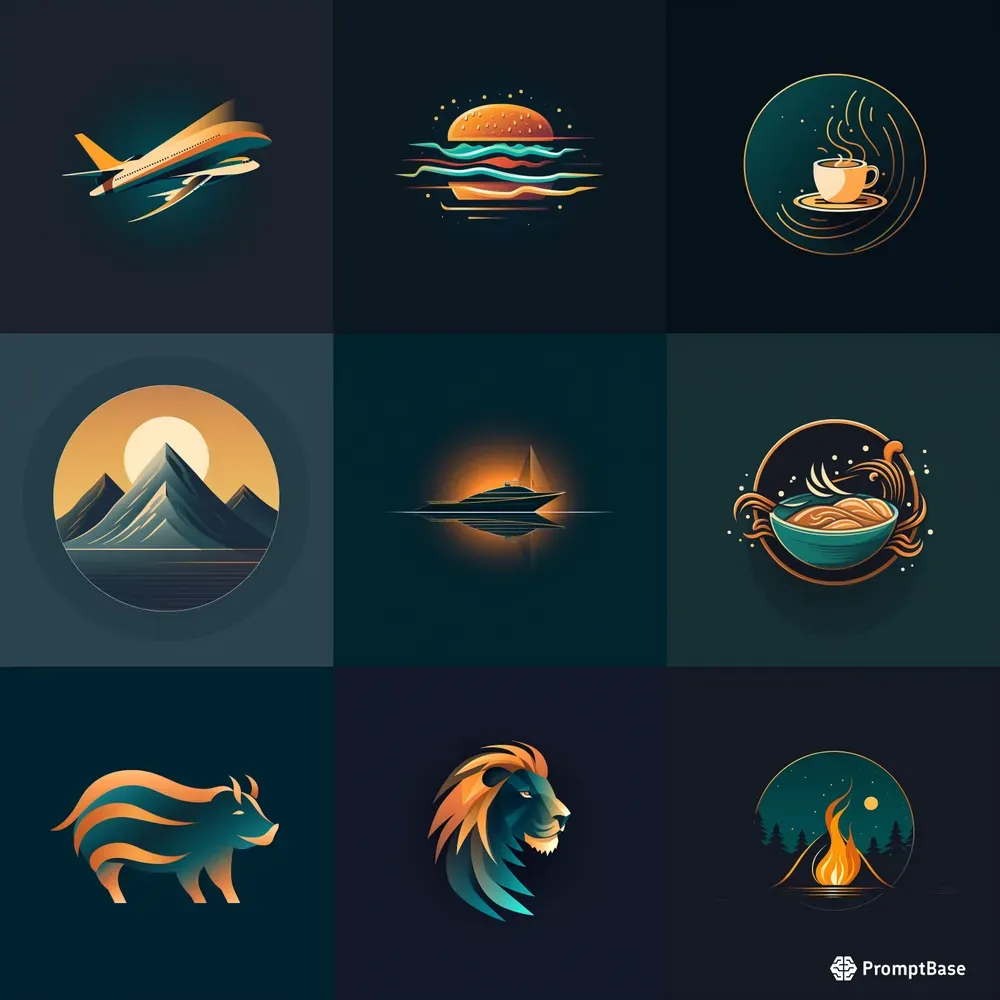 Creative Silhouette Vector Logos Midjourney Prompt | PromptBase