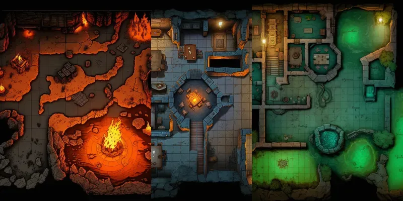 Dungeons And Dragons Tactics Battle Maps Midjourney Prompt | PromptBase