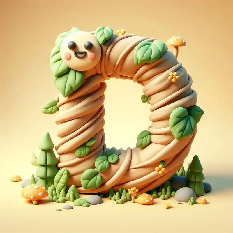 3D Web Illustrations Loopy Clay Letters DALL·E Prompt | PromptBase