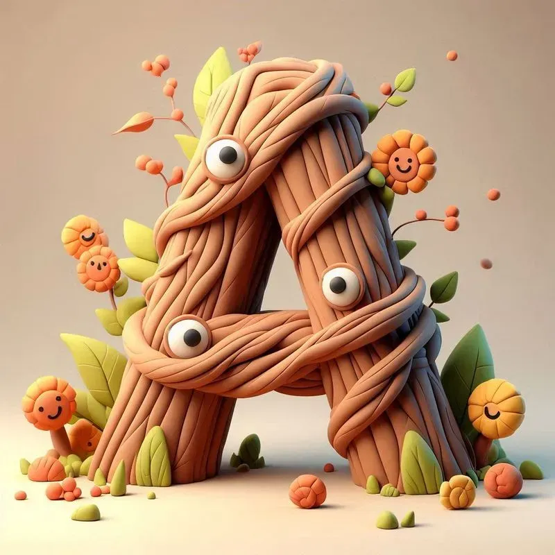 3D Web Illustrations Loopy Clay Letters DALL·E Prompt | PromptBase