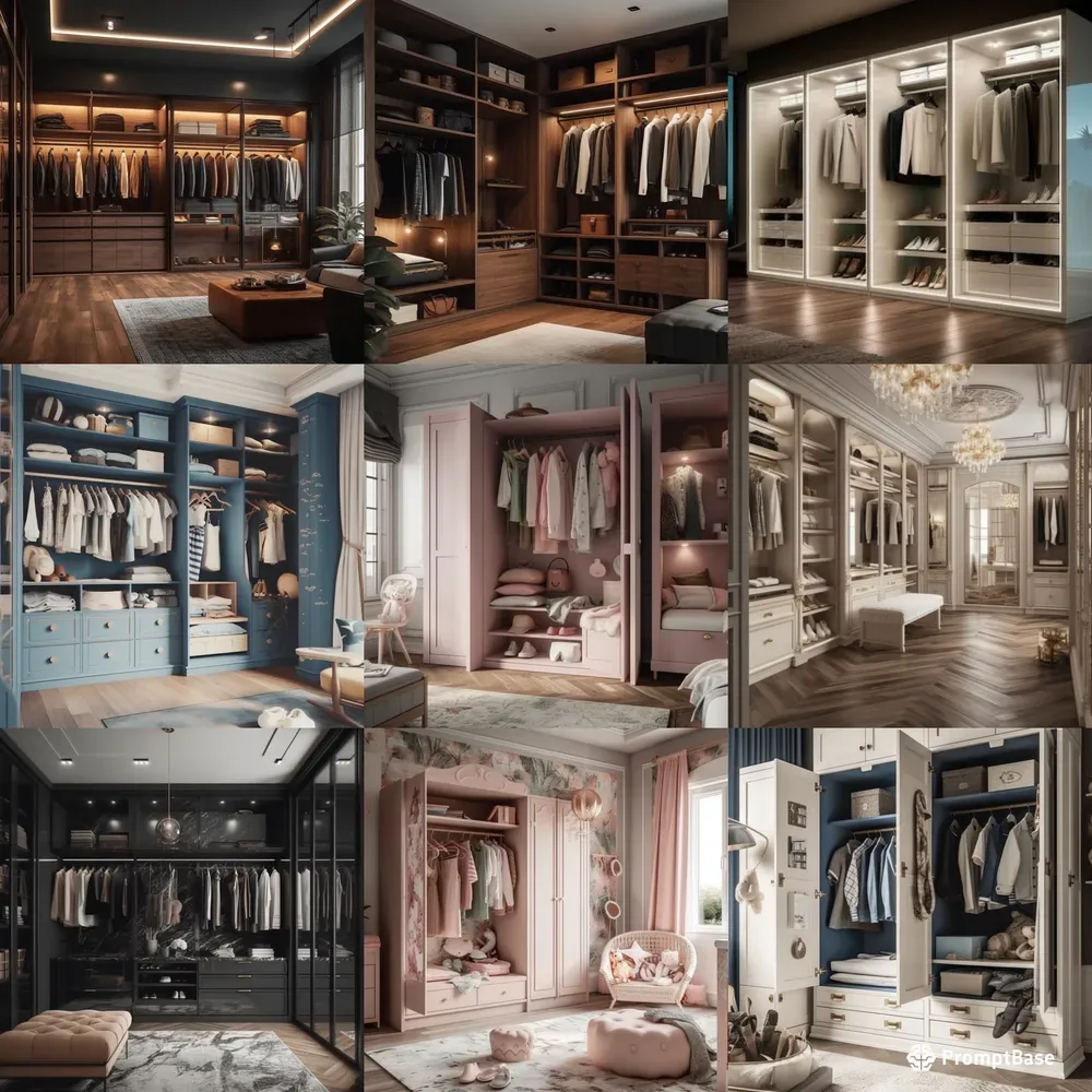 Beautiful Wardrobe Setting Ideas Midjourney Prompt | PromptBase