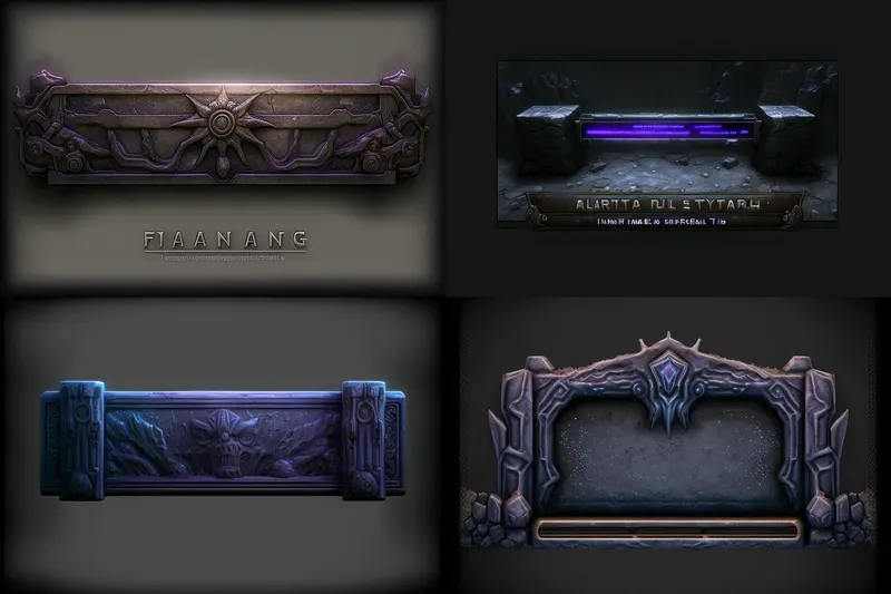 Fantasy UI Elements Midjourney Prompt | PromptBase