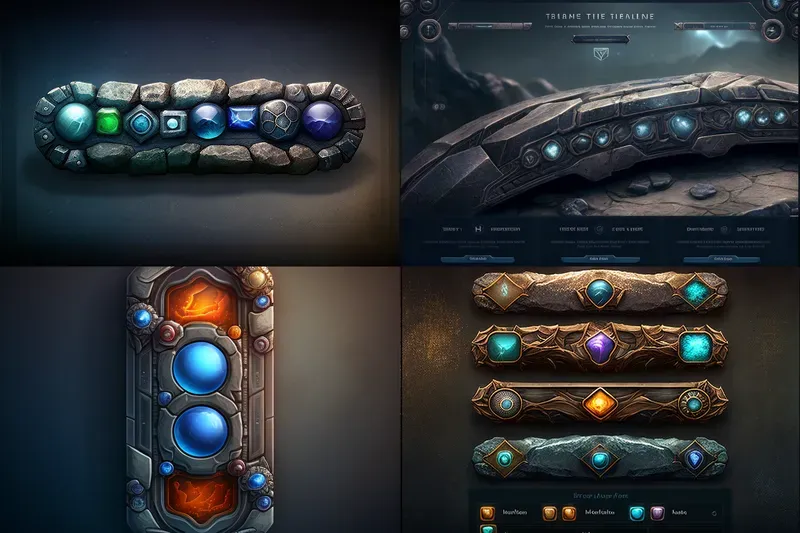 Fantasy UI Elements Midjourney Prompt | PromptBase