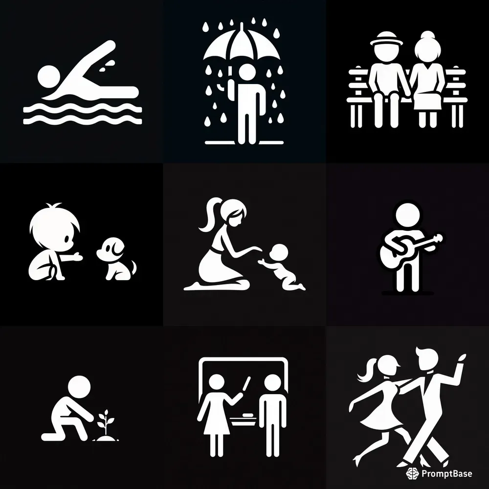 Minimalist Stick Figure Stories DALL·E Prompt | PromptBase