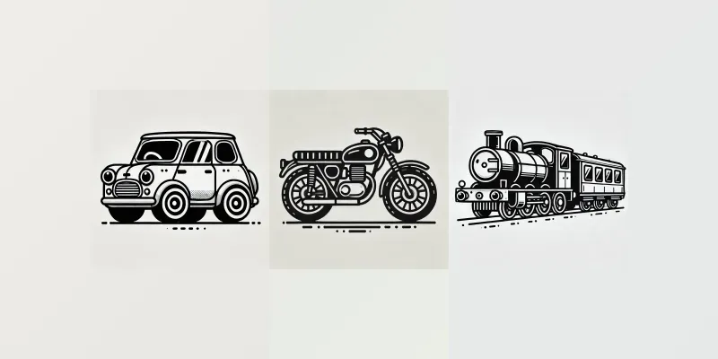 Versatile Vehicle Coloring Pages DALL·E Prompt | PromptBase