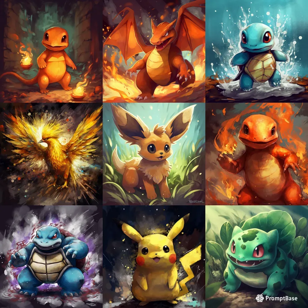 Pokemon Artworks Midjourney Prompt | PromptBase