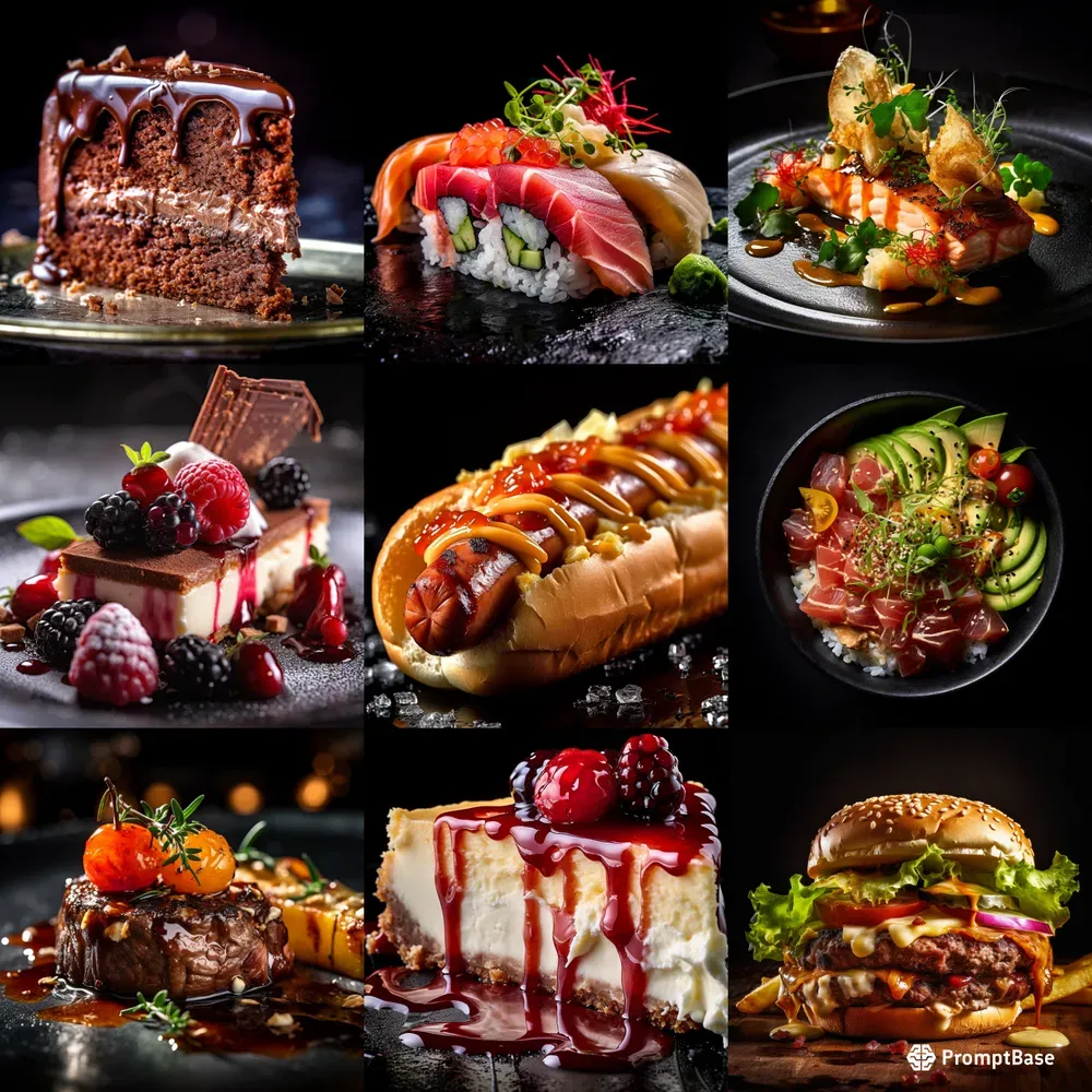 Extreme Photorealistic Foods Midjourney Prompt | PromptBase