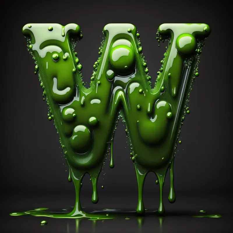 Green Slime Logo Lettering Alphabet Midjourney Prompt | PromptBase