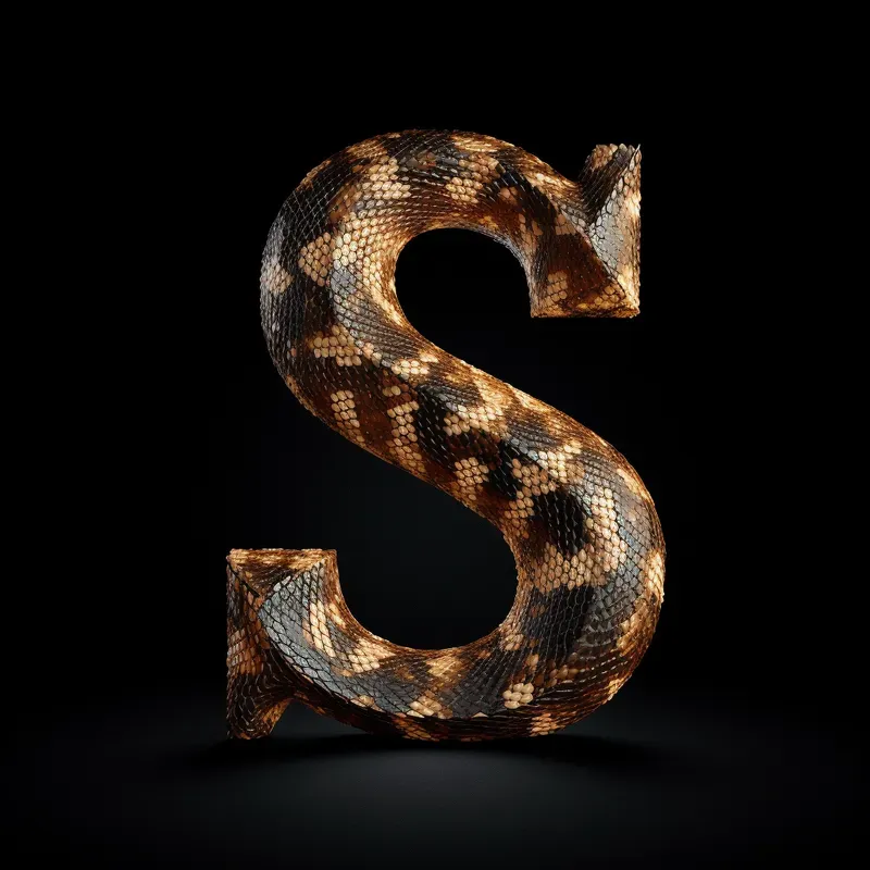 Realistic Snakeskin Logo Lettering Midjourney Prompt | PromptBase